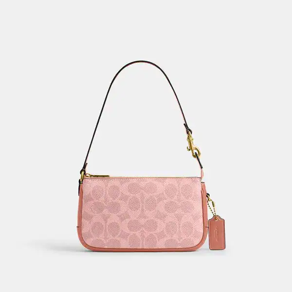 Coach Plaza Bag 18 In Signature Canvas - Brass/Melon Pink
